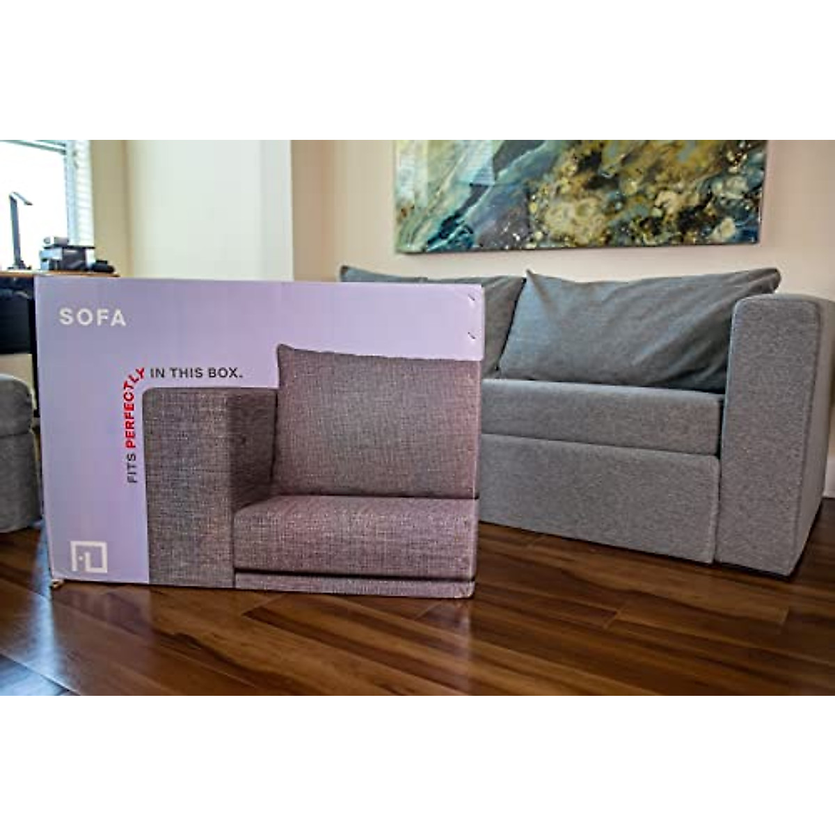 Elephant in a Box Non-Modular Grey Sofas, L83.5xW37.8xH26.4