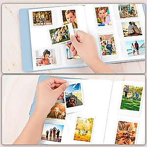 360 Pockets Photo Album for Fujifilm Instax Mini 12 11 9 8+ 8 90 40 EVO LiPlay Instant Camera, For Polaroid Snap/PIC-300/Z2300/ SocialMatic Instant Cameras & Zip Instant Printer (Pastel Blue)