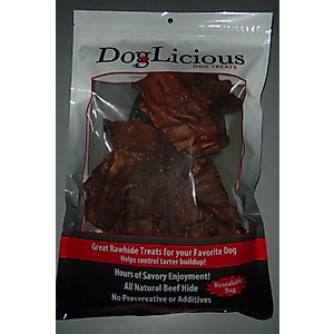 DOG-LICIOUS Rawhide Bone for Dogs, Non-Stain Beef Flavored Dog Chew Treat, Long Lasting Dog Chew (50598)