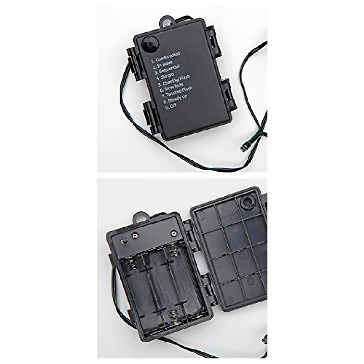 DecoBrite Warm White LED Battery Operated Christmas String Lights with 8 Modes Function 100 ct. 26ft (8m) Micro Bulbs on Green Wire Indoor Outdoor Holidays Patio Decoration (Warm White)