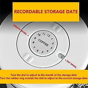 Coffee Canister, Airtight Stainless Steel Coffee Containers with Date Tracker and Scoop, 22OZ , White (Large)