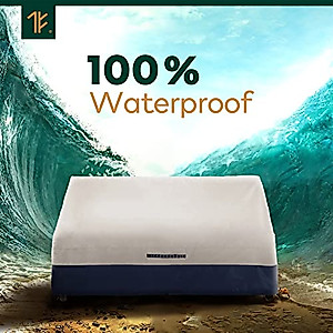 Time Forest Patio Loveseat Covers, 100% Waterproof Patio Furniture Covers, Heavy Duty Outdoor Couch Cover Waterproof, Lawn Garden Outdoor Furniture Covers Waterproof,Fog/Navy 60Wx42Dx30H Inch