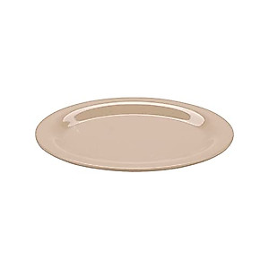 G.E.T. OP-950-S-EC Melamine Oval Serving Platter / Dinner Plate, 9.75" x 7.25", Sandstone (Set of 4), Beige