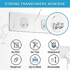 Thideewiz 4 Pcs 2.76x 7.78 Inch Transparent Waterproof Adhesives for Shower Caddy