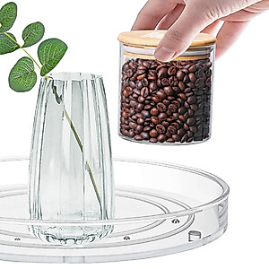 4 Pack Lazy Susan Organizer, Set of 2 for 10.6inch / 9.25inch Clear Lazy Susan Turntable for Cabinet