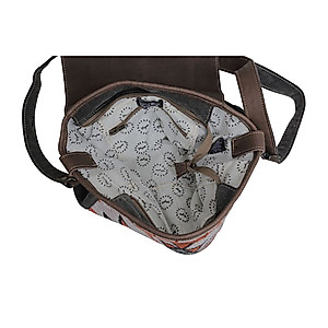 Myra Bag Western Leather Shoulder Bag for Women - Upcycled Canvas Crossbody Bag Maya Sky