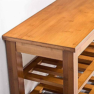 TAZSJG Bamboo Shoe Bench, 3-Tier Shoe Rack, Shoe Storage Organizer with Seat, Ideal for Living Room, Bedroom and Hallway, Easy Assembly