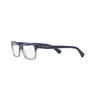 Coach HC6089 Prescription Eyewear Frames, Blue Beige Glitter Gradient/Demo Lens, 51 mm