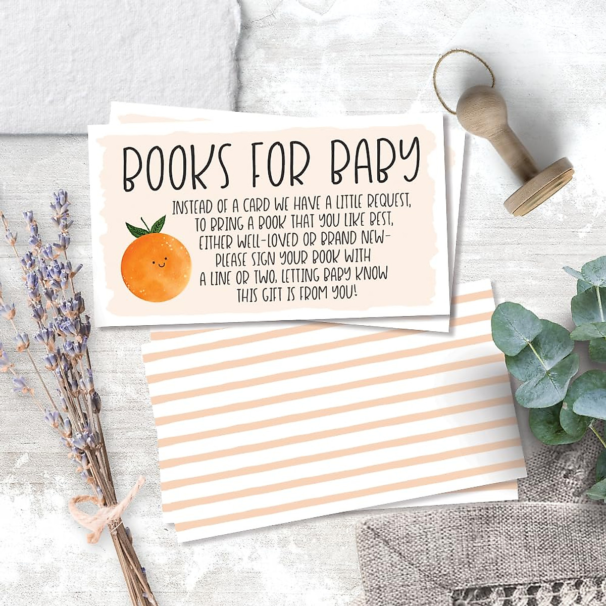 m&h invites 50 Little Cutie Books for Baby Shower Request Cards - Invitation Inserts - Gender Neutral or Girl Baby Shower