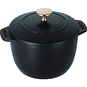 Staub 40509-655 La Cocotte de Gohan, Black, M, 6.3 inches (16 cm), Rice Pot, 2 Cups, Cast Iron, Enameled Pot, Induction Compatible, Rice Cooker, Authentic Japanese Product