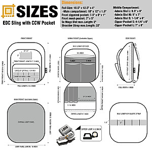 DBTAC Tactical Concealed Carry Sling Bag (Tan) + Tactical Lunch Bag (Tan), Durable Material with adjustable shoulder strap, Multi-functional Design