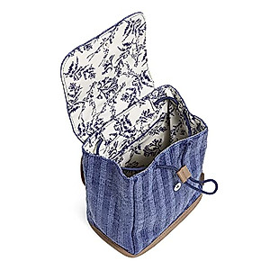 Vera Bradley Women's Straw Mini Backpack Purse, Regatta Turtle Blue, One Size