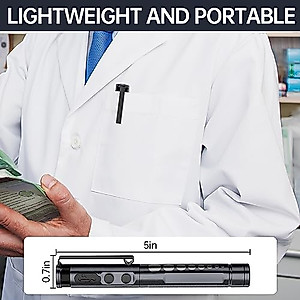 RISEMART Pen Light for Nurse, Rechargeable LED Medical PenLight, Warm/Cool White & Stepless Dimming, Portable Medical PenLight for Nurse, Doctor, First Aid, EMT, Nursing,Nursing Student (Black)