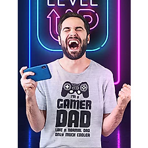 Gamer Dad Shirt Fathers Day Gaming Gifts for Men I Paused My Game T-Shirts Medium Gray