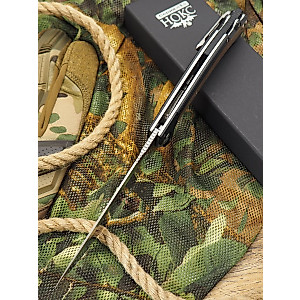 HOKC Nuker | 347-109406 | Utility Knife, Pocket Knife, EDC Knife by Official Dealer - Designed by Russian Master Aleksander Biryukov - Liner Lock, G10 Handle, Finger Flipper, Ball Bearing Pivot, Adjustable Pocket Clip, Long and Durable D2 Stainless Tool S