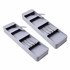 Kitchen Drawer Cutlery Organizer - Compact Space Saving Tray for Flatware and Silverware