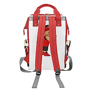 CUXWEOT Personalized Basketball Red Boy Diaper Bag with Name Nappy Bags Shoulder Daypack Mummy Backpack for Mom Girl Gift