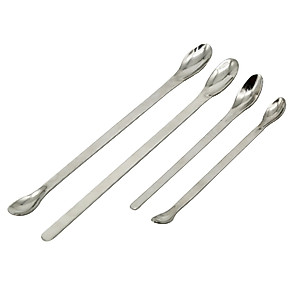 Stainless Steel Micro Scoop Reagent Lab Sampling Spoon Lab Spatulas Scoop Bar Spoon Medical Pharmacy Mini Micro Spoon Scoop 2Pcs for 22cm 2 Pcs for 16cm