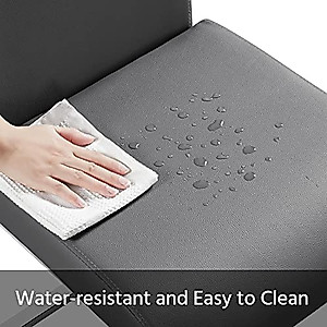 Yaheetech Dining Chairs Living Room Chairs Modern Chairs with High Back, Leather Surface and Metal Legs for Home Kitchen Wedding Louge, Set of 2, Gray