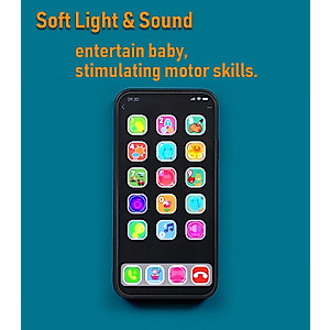 Baby Phone Toy for 1 Year Old Toddlers, Musical Cell Phone Toy with Light and Sound, Pretend Play Toy for Boys and Girls, Gifts for Birthday, Holiday (Black)