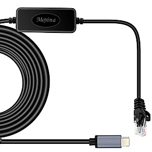 Moyina USB C to RJ45 Gigabit Ethernet Cable for MacBook Thunderbolt 3/Type-C, Windows, Chromebook, Surface Pro, Linux, Android Directly Connected to Switch, Router, Modem