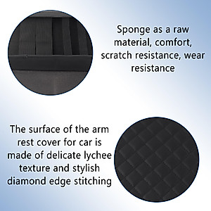 Car Center Console Cover,Soft and Comfortable Car Armrest Box Pad with 2 Storage Bags,Four Seasons Universal Car Interior Accessories Arm Rest Cover for Car Truck SUV Van (Size:12.99x7.28inch)