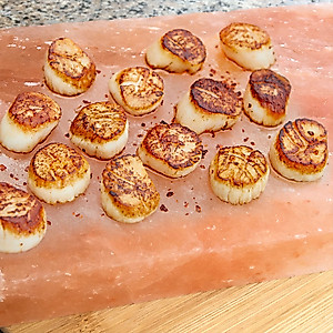 Onlyfire Himalayan Salt Block Cooking Plate with Steel Tray Set 12” x 8” x 1.5” for Cooking, Grilling, Cutting and Serving