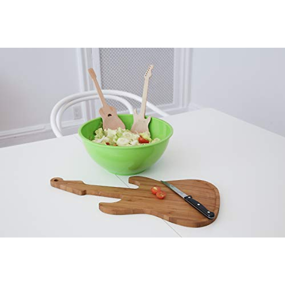 Kikkerland Bamboo Guitar Cutting Board