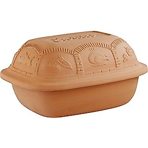 Eurita Clay Roaster, Non-Stick Dutch Oven, Healthy Clay Pot Cooking, With Free Recipe Guide, 4 Quarts