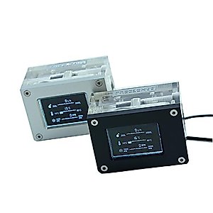 Computer Water Cooling Flow Meter Flow Indicator LED Thermometer Flow Rate All-in-one Kit 12v 3pin Liquid Cooling Tool (Black + RGB Lights)