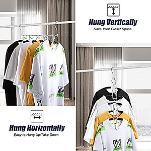 HuaQi Clothing Hangers Anti Slip Padded Hangers Closet Organizer Space Saving Magic Clothes Hangers Heavy Duty for Coat Suits Shirt Sweaters (4, Black)