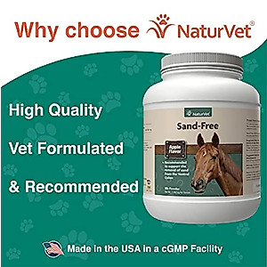 NaturVet – Sand Free Horse Powder – 3 lbs – Maintains Healthy Intestinal Function – Supports Removal of Sand from Ventral Colon – Enhanced with Tasty Apple Flavor