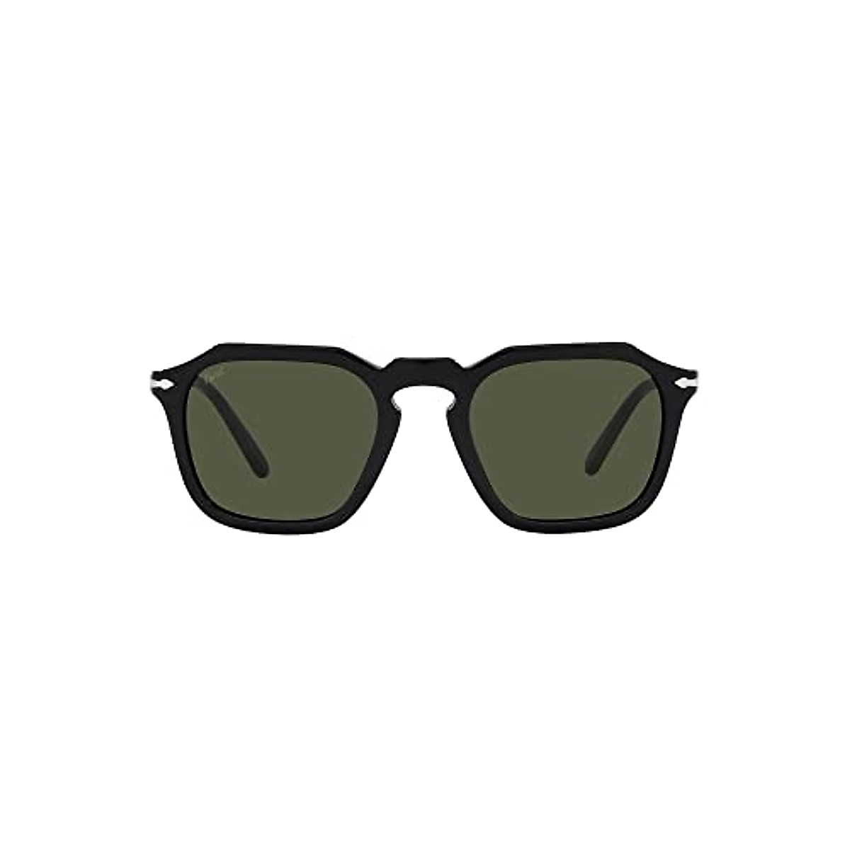 Persol PO3292S Square Sunglasses, Black/Green, 50 mm