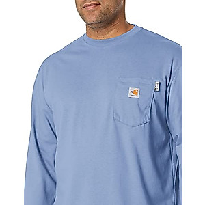 Carhartt Men's Flame Resistant Force Cotton Long Sleeve T-Shirt,Medium Blue,X-Large