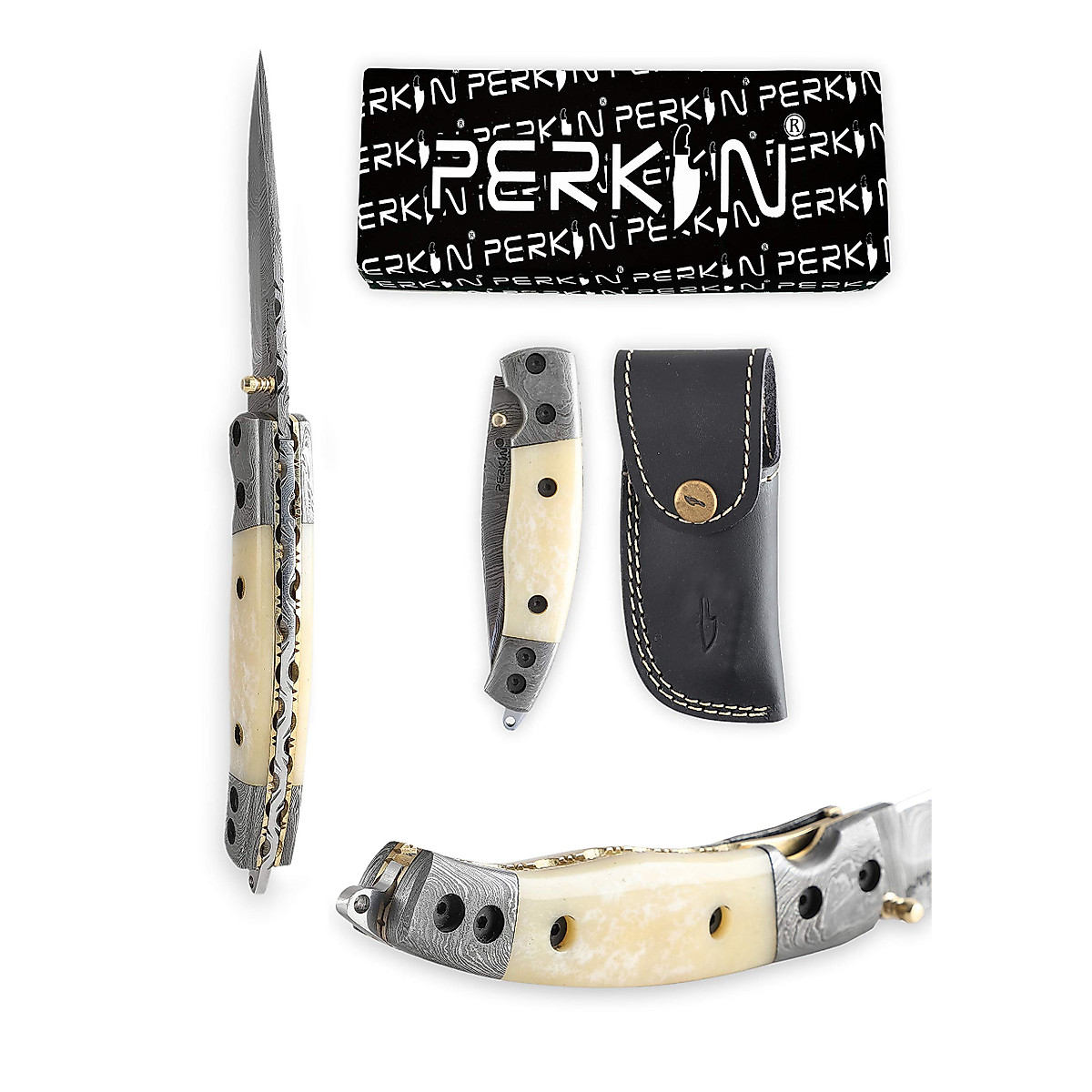 Perkin Knives - Handmade Damascus Folding Knife - Work of Art