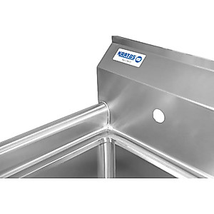 Kratos 29N-007-Commercial NSF 1 Compartment Sink - 18"Wx18"Lx12"H Bowl Size - 18-Gauge Stainless Steel