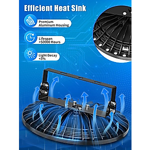 UFO LED High Bay Lights 100W 10 Packs,Super Bright 10000LM High Bay LED Shop Lights,6500K Daylight High Bay LED Lights,Waterproof High Bay Lighting,LED High Bay Light for Factory Warehouse Workshop