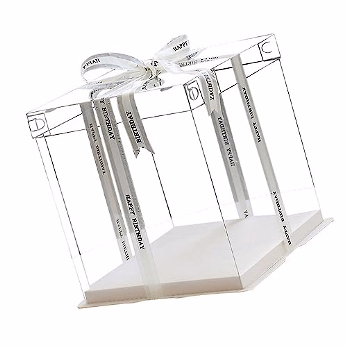 SOLUSTRE 2pcs Cake Stand Suitcase Disposable Containers Cake Holder with Lid Clear Containers with Lids Birthday Cake Packaging Packing Box Paper Cup Cake Box Heighten Dessert