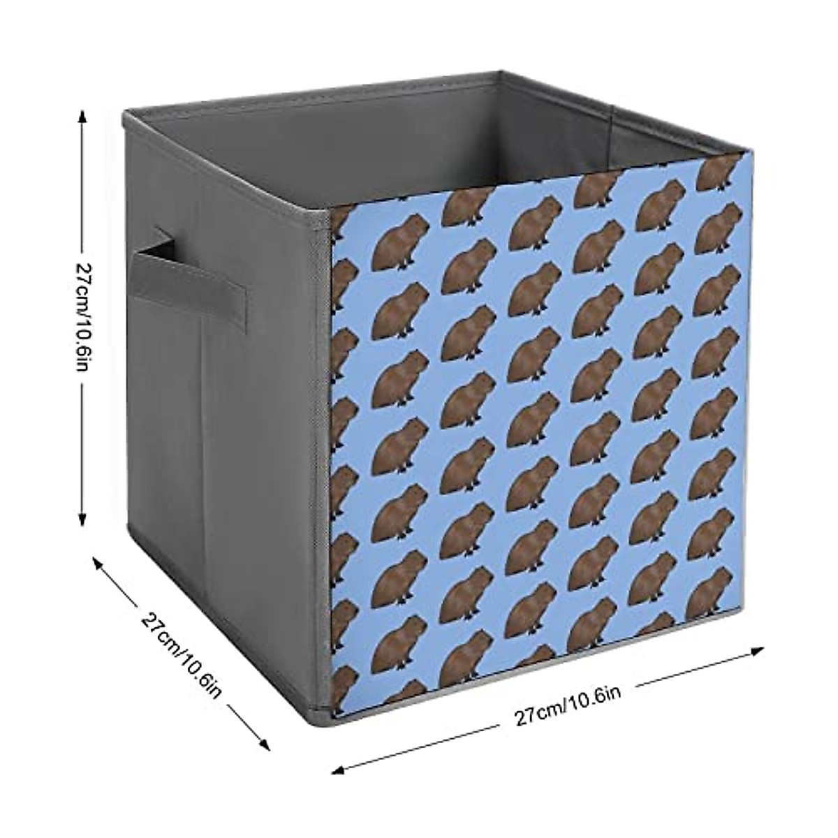 Cute Capybara Collapsible Storage Bins Basics Folding Fabric Storage Cubes Organizer Boxes with Handles