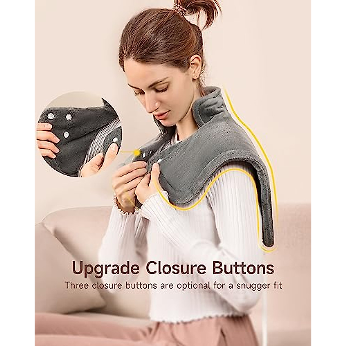 Heating Pad for Neck and Shoulder, Weighted Comfort for Neck Shoulder Pain Relief, 3 Heat Settings, Auto-Off, Gifts for Women, Men, Mom, Dad, Extra-Large 24x17"