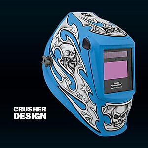 Miller 289808 Digital Performance Welding Helmet (Crusher) - Auto-Darkening Welding Helmet with Clearlight 2.0 Technology - Lightweight Welding Hood - Welding Mask Head Protection Gear