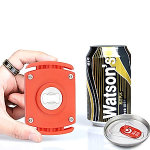 Can Opener Manual Hand Held Beer Safety Easy Camping Can Openers Smooth Edge Without Shards, Red