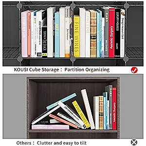 KOUSI Bookshelf Units, Clothes Storage Shelves, Room Organizer, Black