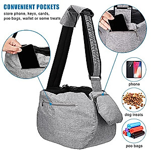 Ownpets Pet Sling Carrier, Fits 15 to 25lbs Extra-Large Dog/Cat Sling Carrier Reversible and Hands-Free Dog Bag with Adjustable Strap and Pocket Shoulder Pad for Outdoor Travel Hiking