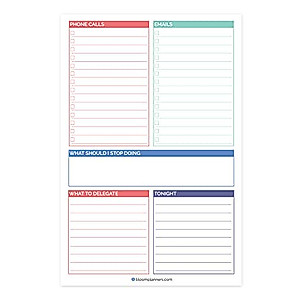 bloom daily planners Double Sided Daily Planning System Tear Off To Do Pad - Teal - 6" x 9"