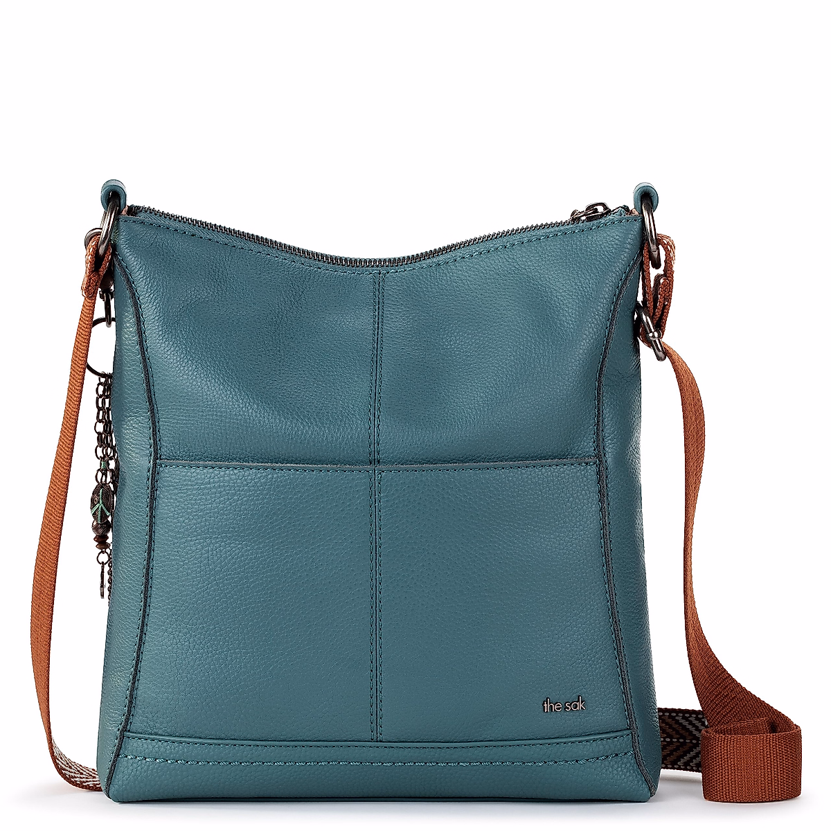 The Sak Lucia Crossbody Bag in Leather, Convertible Purse with Adjustable Strap, Dry Leaf