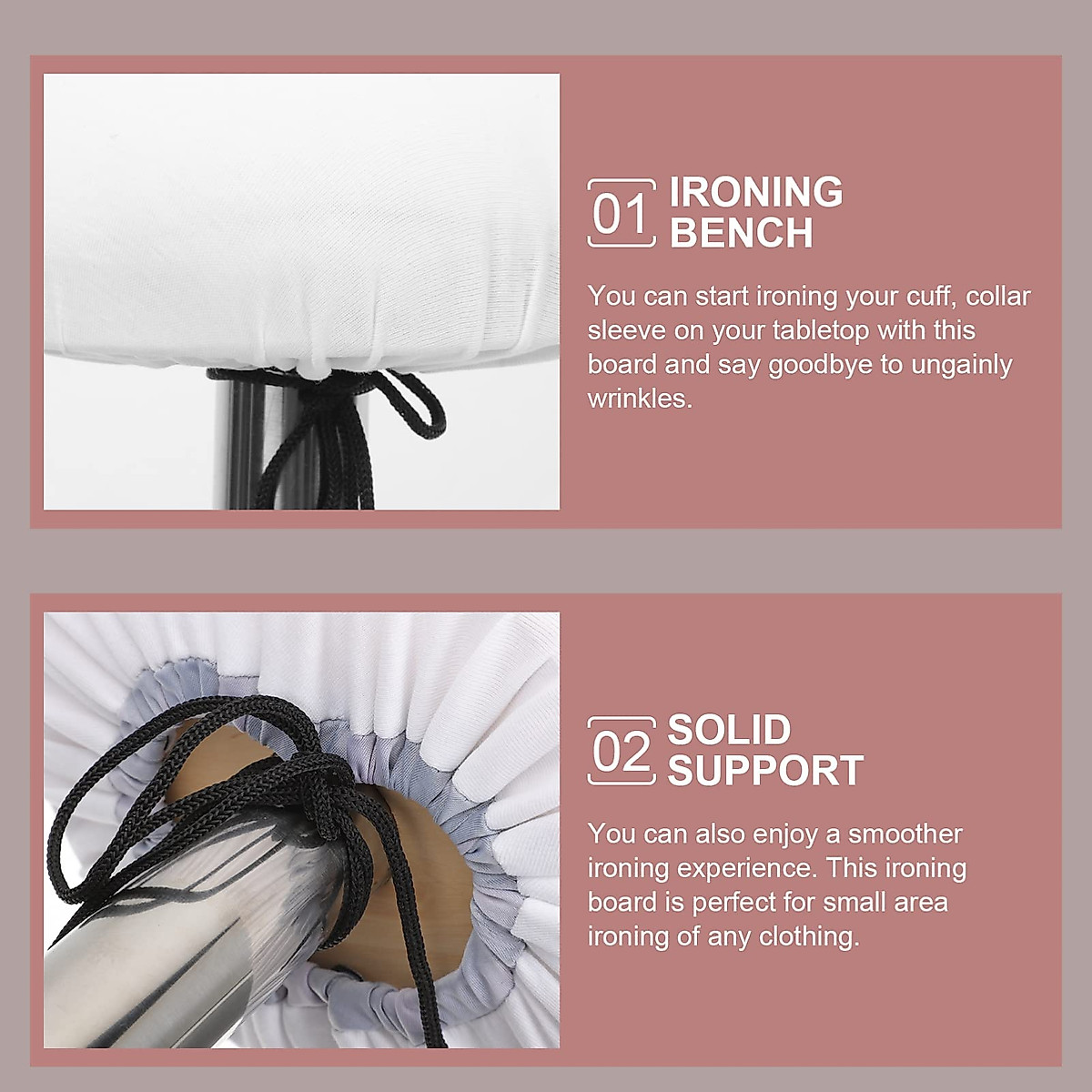 Zerodeko Travel Accessories Mini Iron Ironing Board Wood Stool Coat Clothes Ironing Board Tabletop Small Ironing Board for Sewing Craft Room Household Dorm Travel Accessories Mini Iron