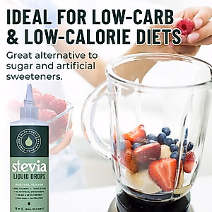 Stevia Liquid Drops, 8 Fl oz, 1823 Servings, Pure Concentrated Drops with Zero Calories & Zero Carbs, Delicious Sugar Substitute Great for Keto & Paleo Diets, by Natrisweet