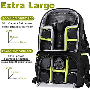 Endurax Extra Large Camera DSLR/SLR Backpack for Outdoor Hiking Trekking with 15.6 Laptop Compartment