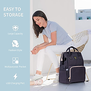 SUNVENO Diaper Bag Backpack Large Capacity Baby Bags Multifunction Travel Backpack for Mom and Dad, Black